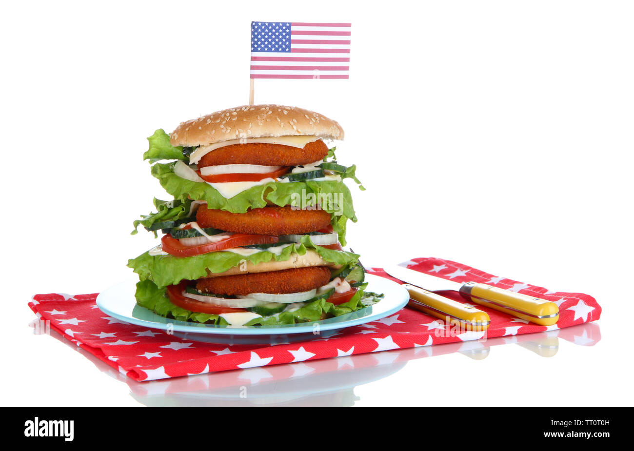 Cheeseburger plate flag hi-res stock photography and images - Alamy