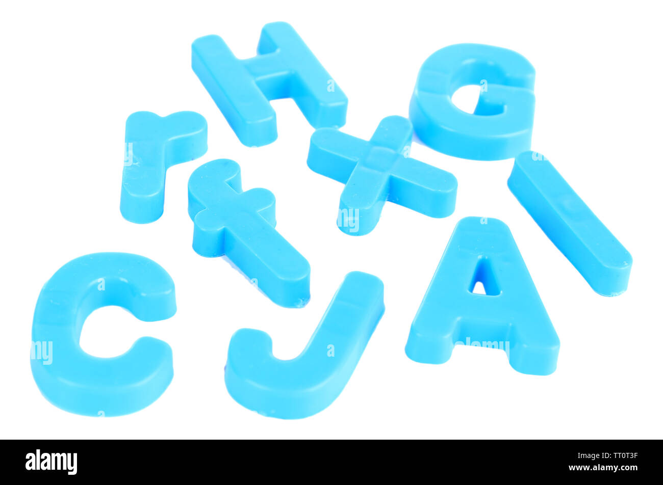 Colorful magnetic letters isolated on white Stock Photo - Alamy