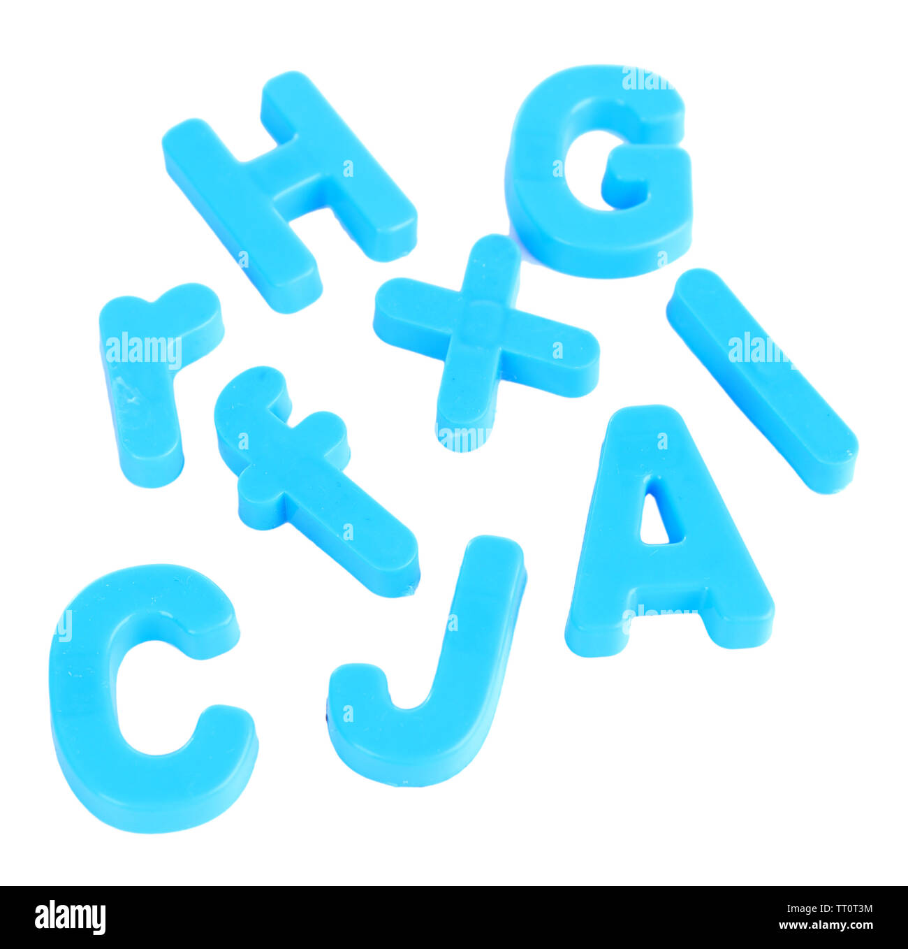 Colorful magnetic letters isolated on white Stock Photo - Alamy