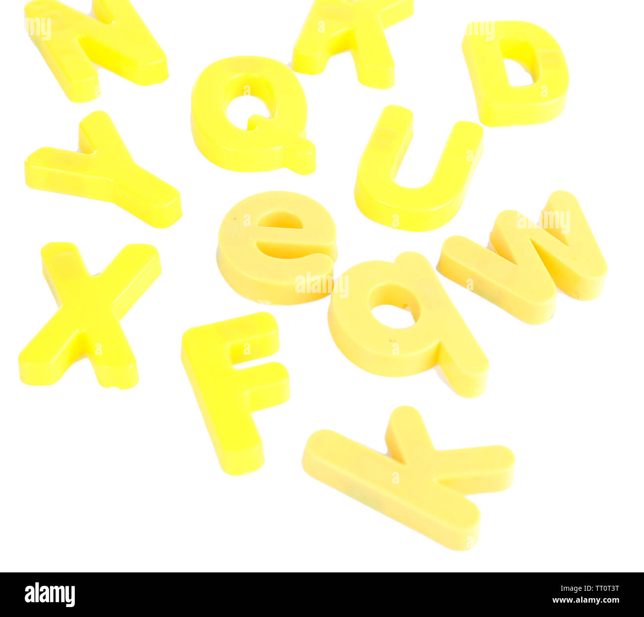 Colorful magnetic letters isolated on white Stock Photo - Alamy