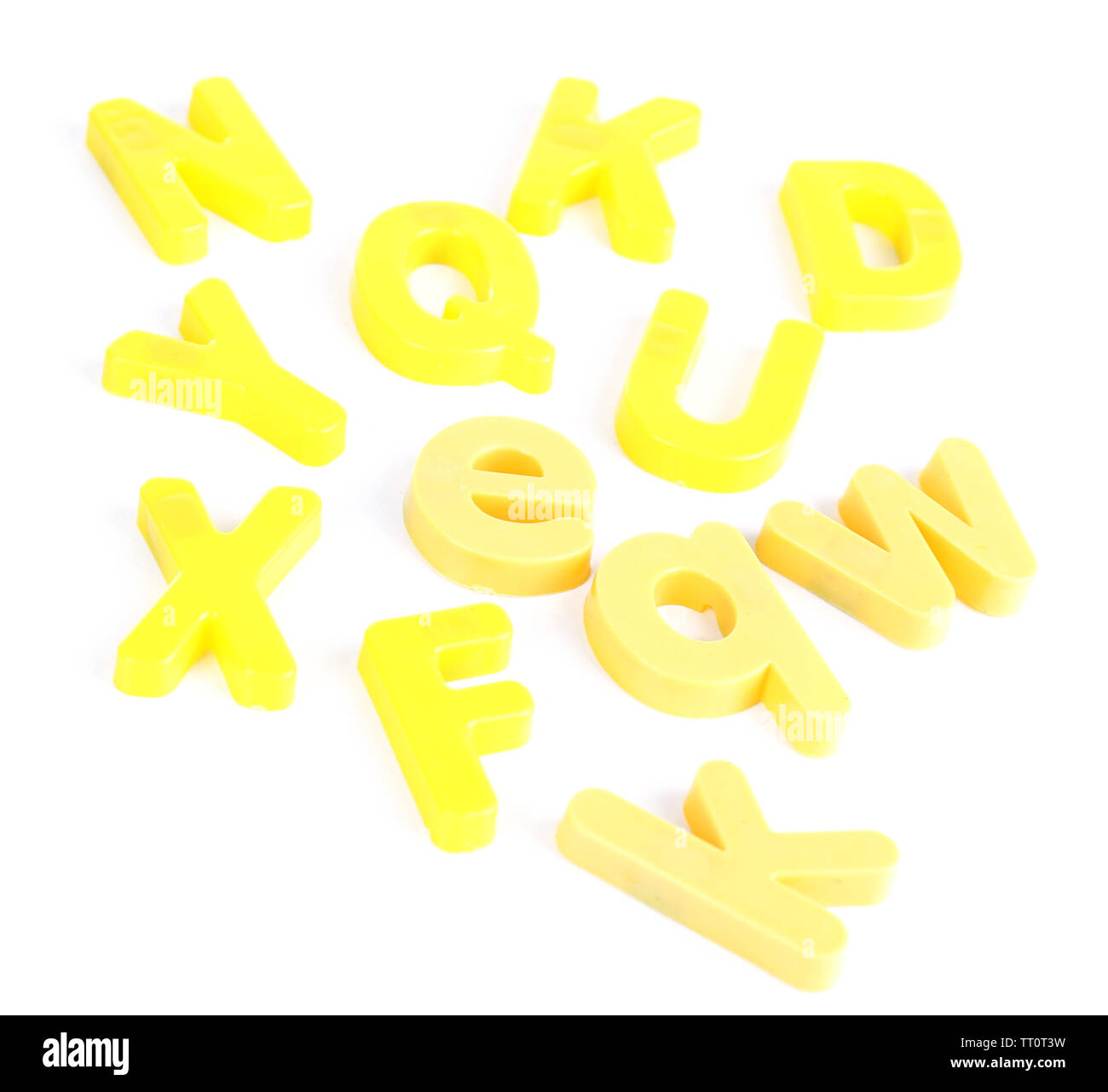 Colorful magnetic letters isolated on white Stock Photo - Alamy