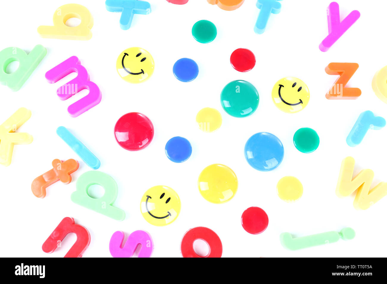 Colorful magnetic letters isolated on white Stock Photo - Alamy