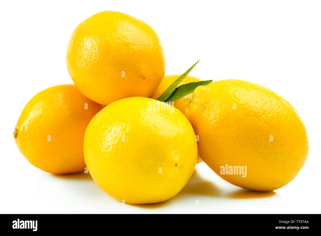 Ripe lemons isolated on white Stock Photo - Alamy