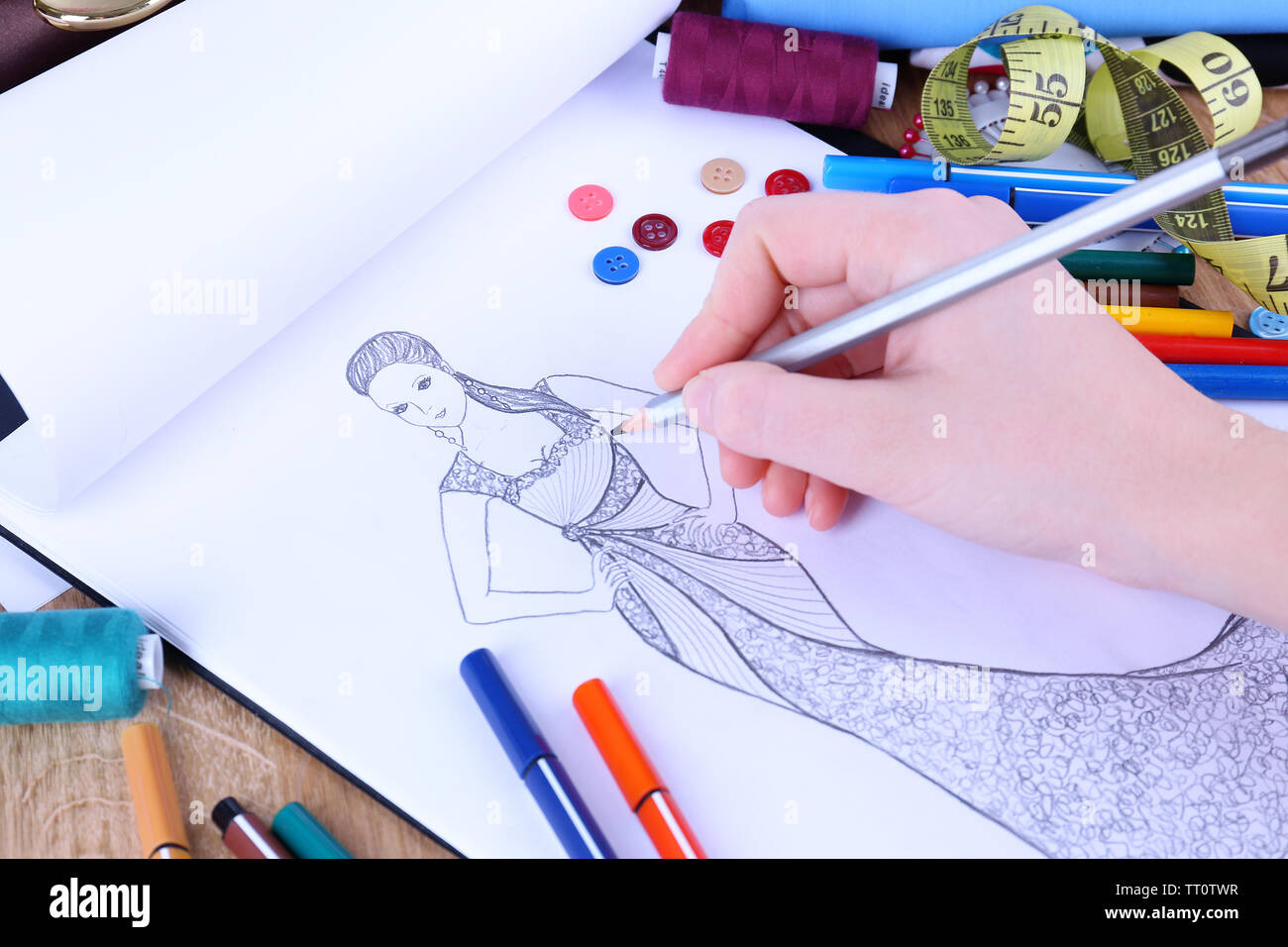 Fashion designer close up Stock Photo - Alamy