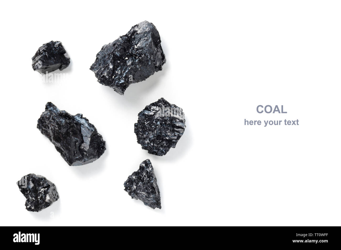 Hard coal on white background.Fuel and energy.Close up Stock Photo - Alamy