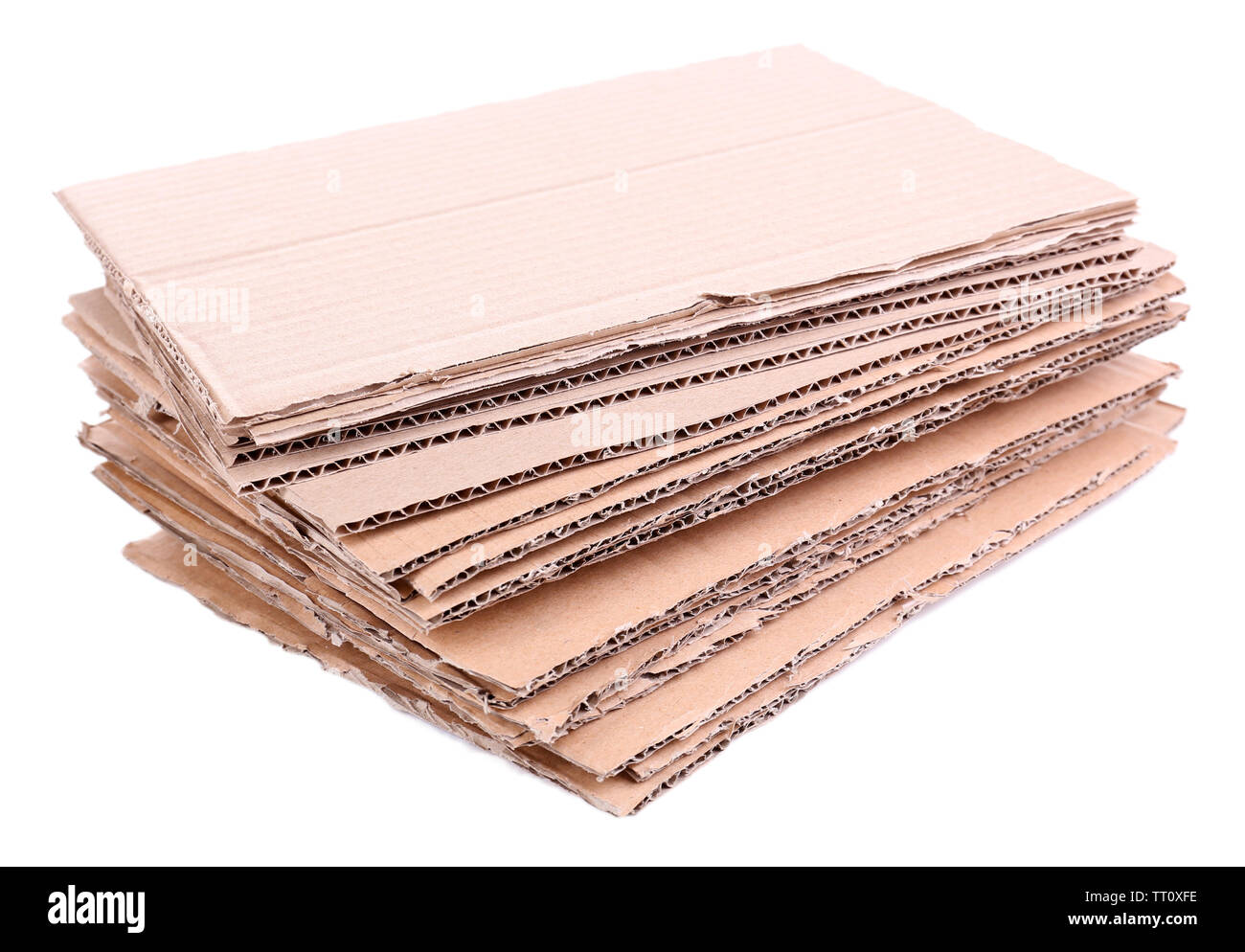 Stack of cardboard for recycling isolated on white Stock Photo - Alamy
