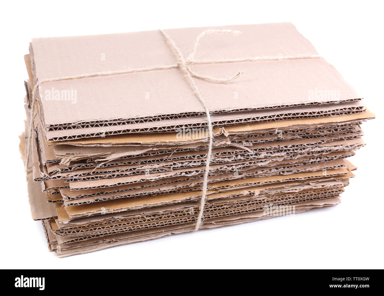 Stack of cardboard for recycling isolated on white Stock Photo - Alamy