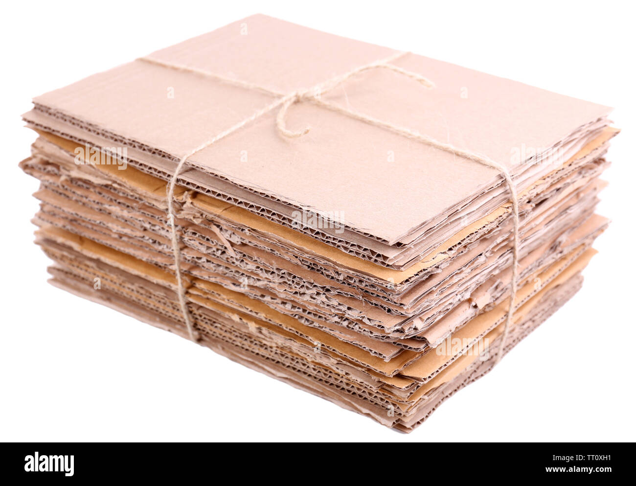 Stack of cardboard for recycling isolated on white Stock Photo - Alamy