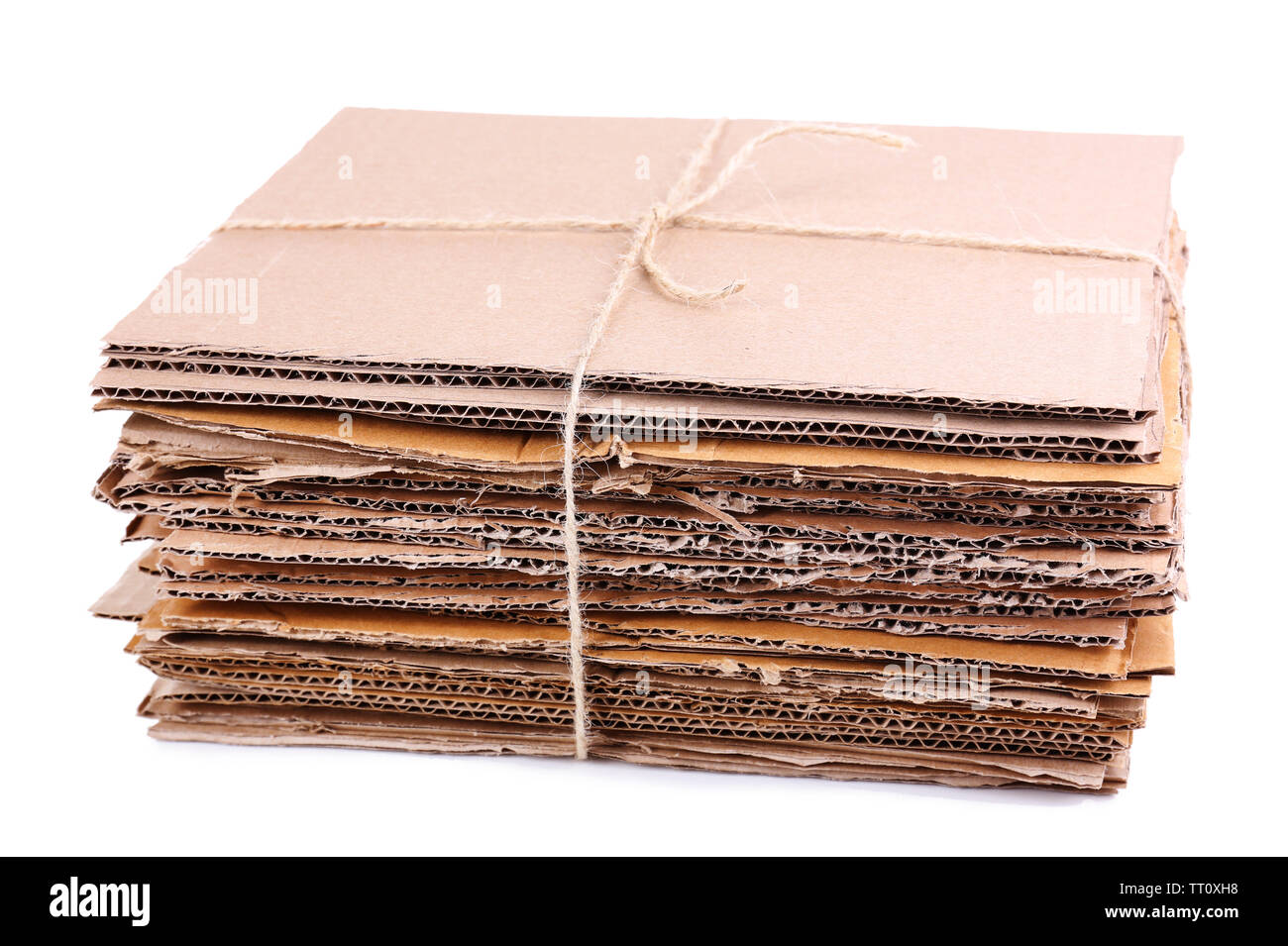 Stack of cardboard for recycling isolated on white Stock Photo - Alamy