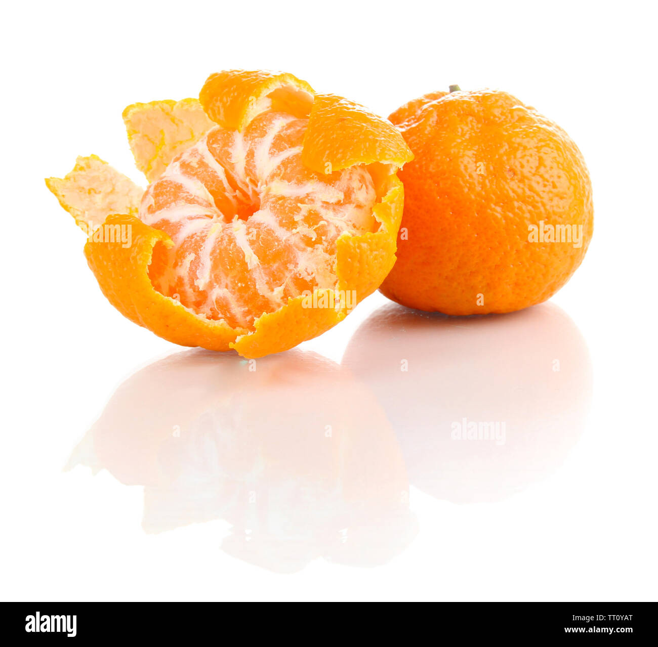Peeled tangerines close up ripe Cut Out Stock Images & Pictures - Alamy