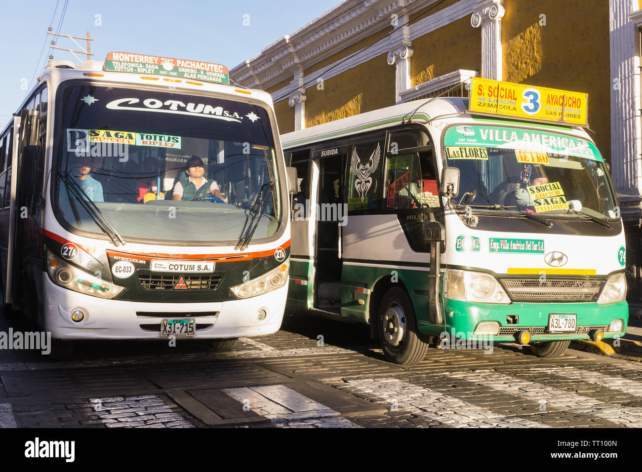 Combi transport in Arequipa, Peru Stock Photo - Alamy