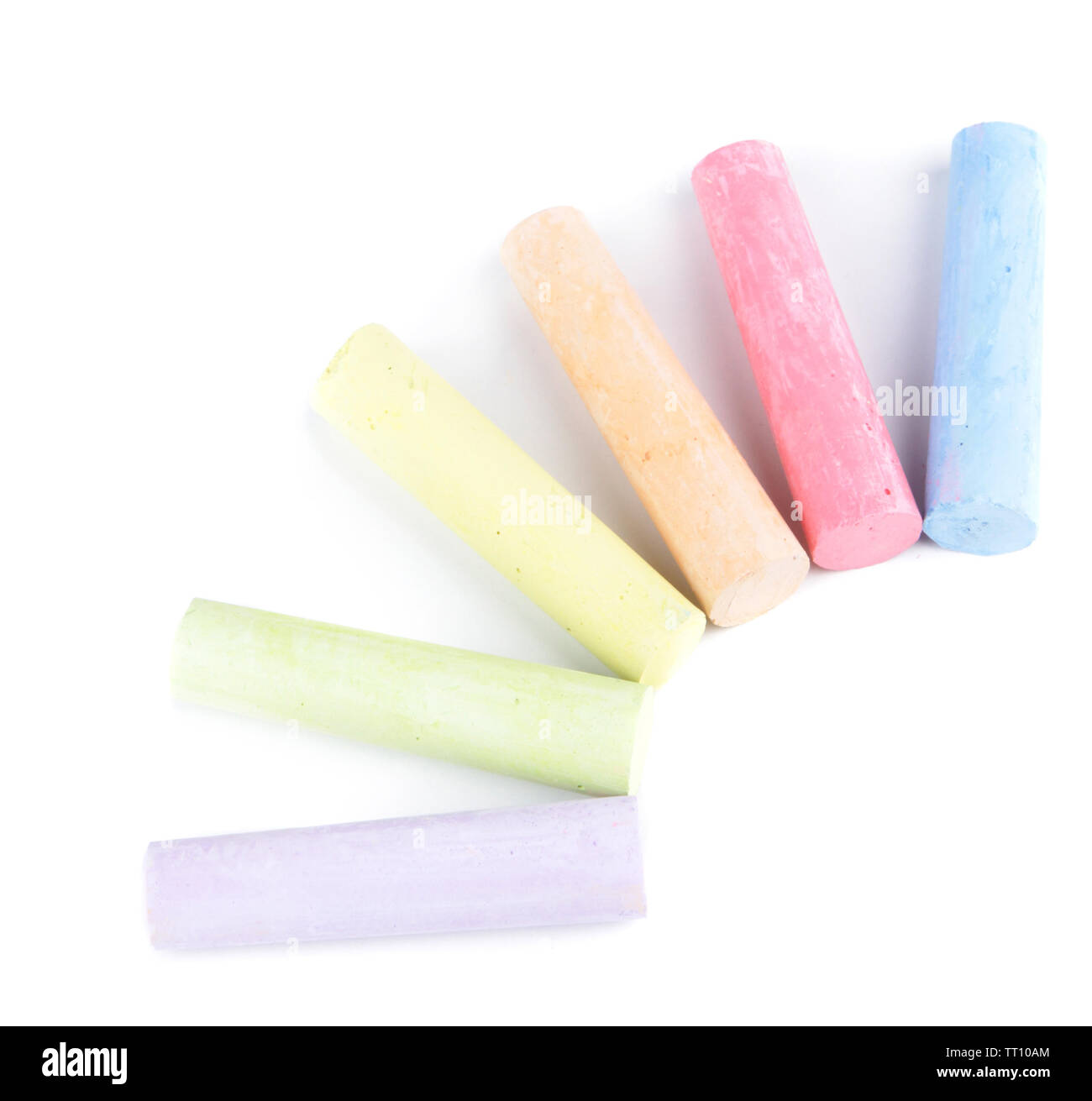 Chalks in variety of colors, isolated on white Stock Photo - Alamy