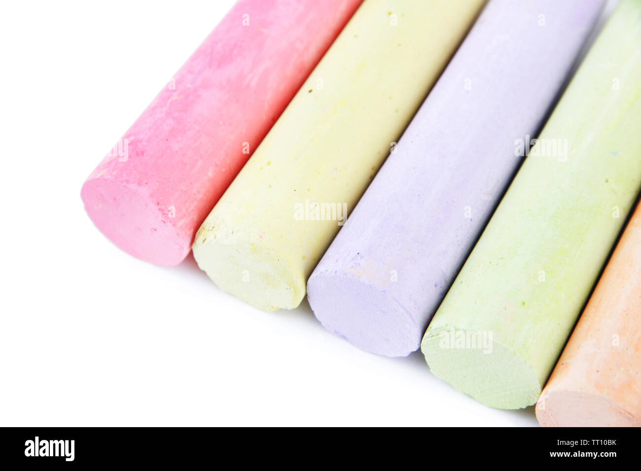 Chalks in variety of colors, isolated on white Stock Photo - Alamy