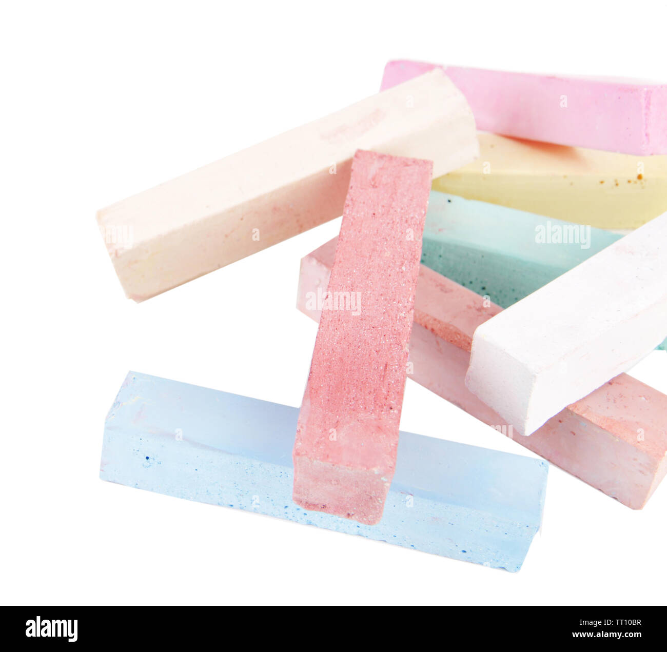 Chalks in variety of colors, isolated on white Stock Photo - Alamy