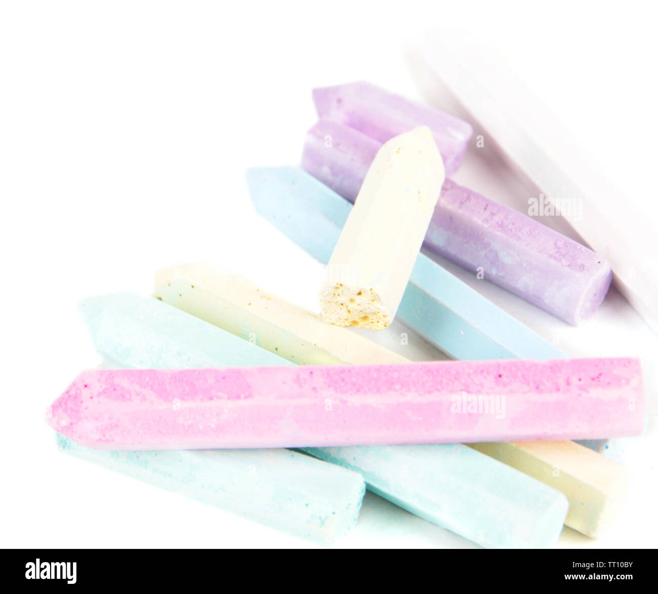 Chalks in variety of colors, isolated on white Stock Photo - Alamy