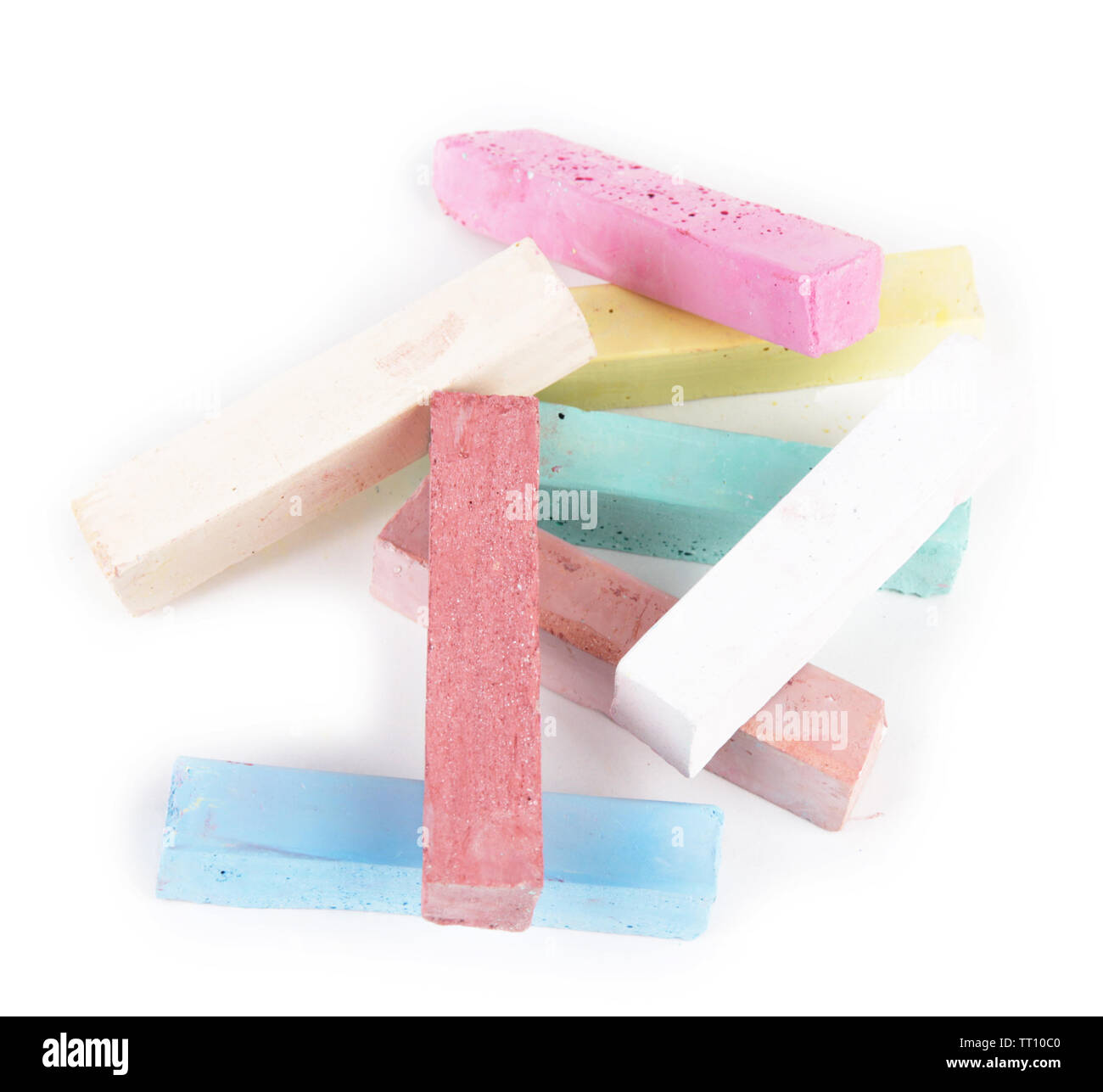 Chalks in variety of colors, isolated on white Stock Photo - Alamy