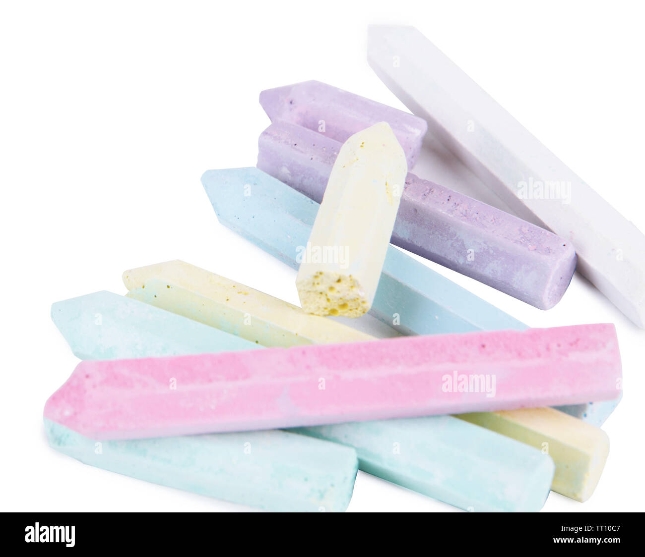 Chalks in variety of colors, isolated on white Stock Photo - Alamy
