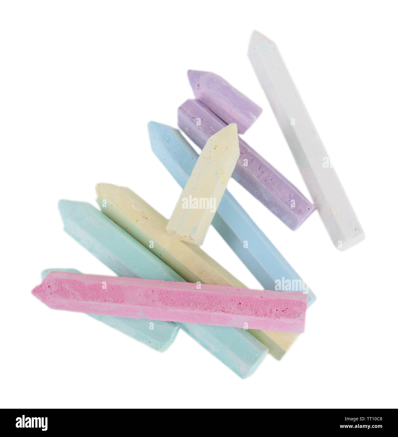 Chalks in variety of colors, isolated on white Stock Photo - Alamy