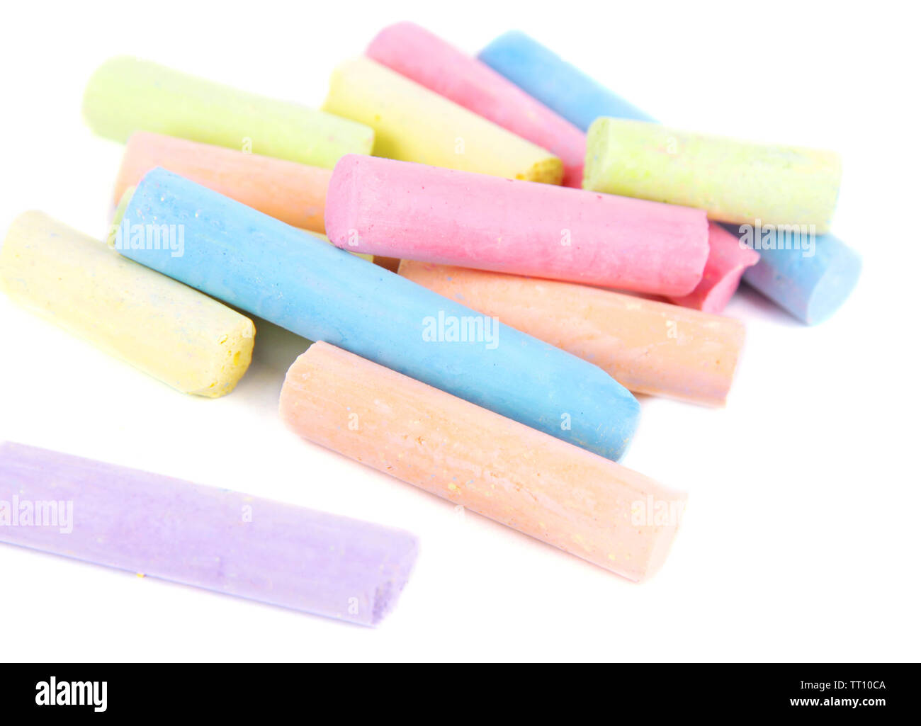 Chalks in variety of colors, isolated on white Stock Photo - Alamy