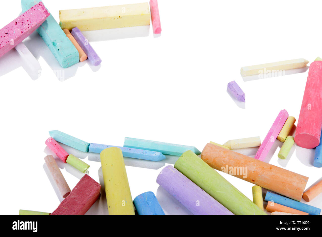 Chalks in variety of colors, isolated on white Stock Photo - Alamy