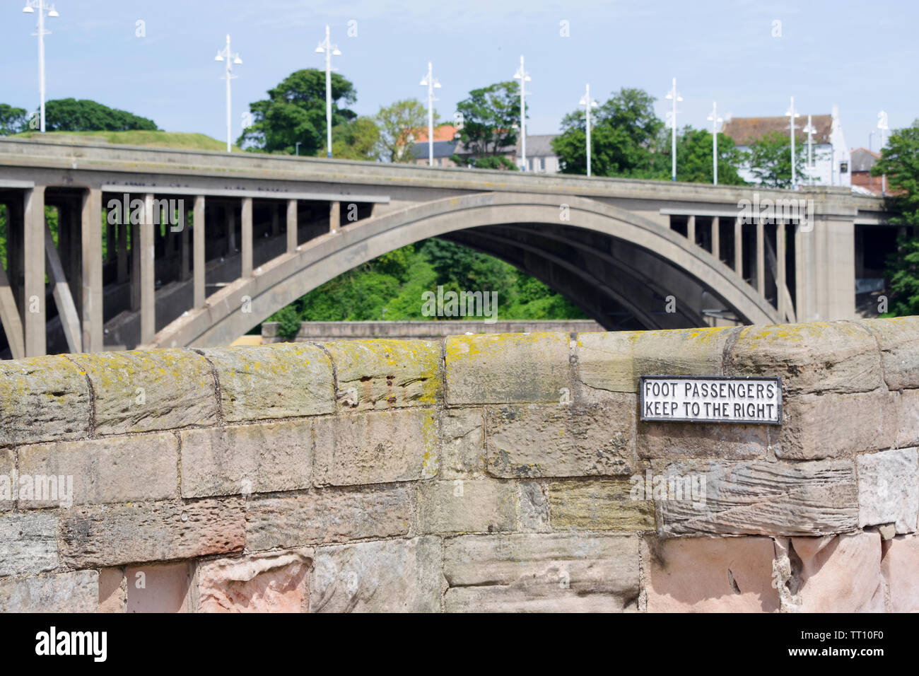 Looking through the supports of the Royal Tweed Bridge at the arches of ...