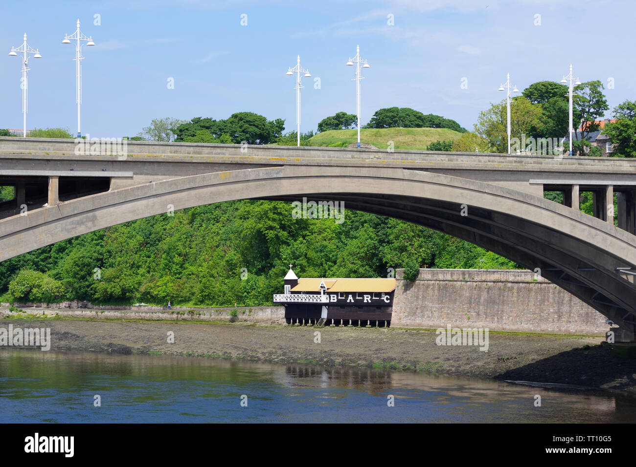 Looking through the supports of the Royal Tweed Bridge at the arches of ...