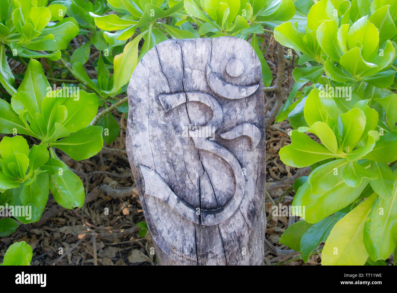 Om Yoga wood sign Stock Photo - Alamy