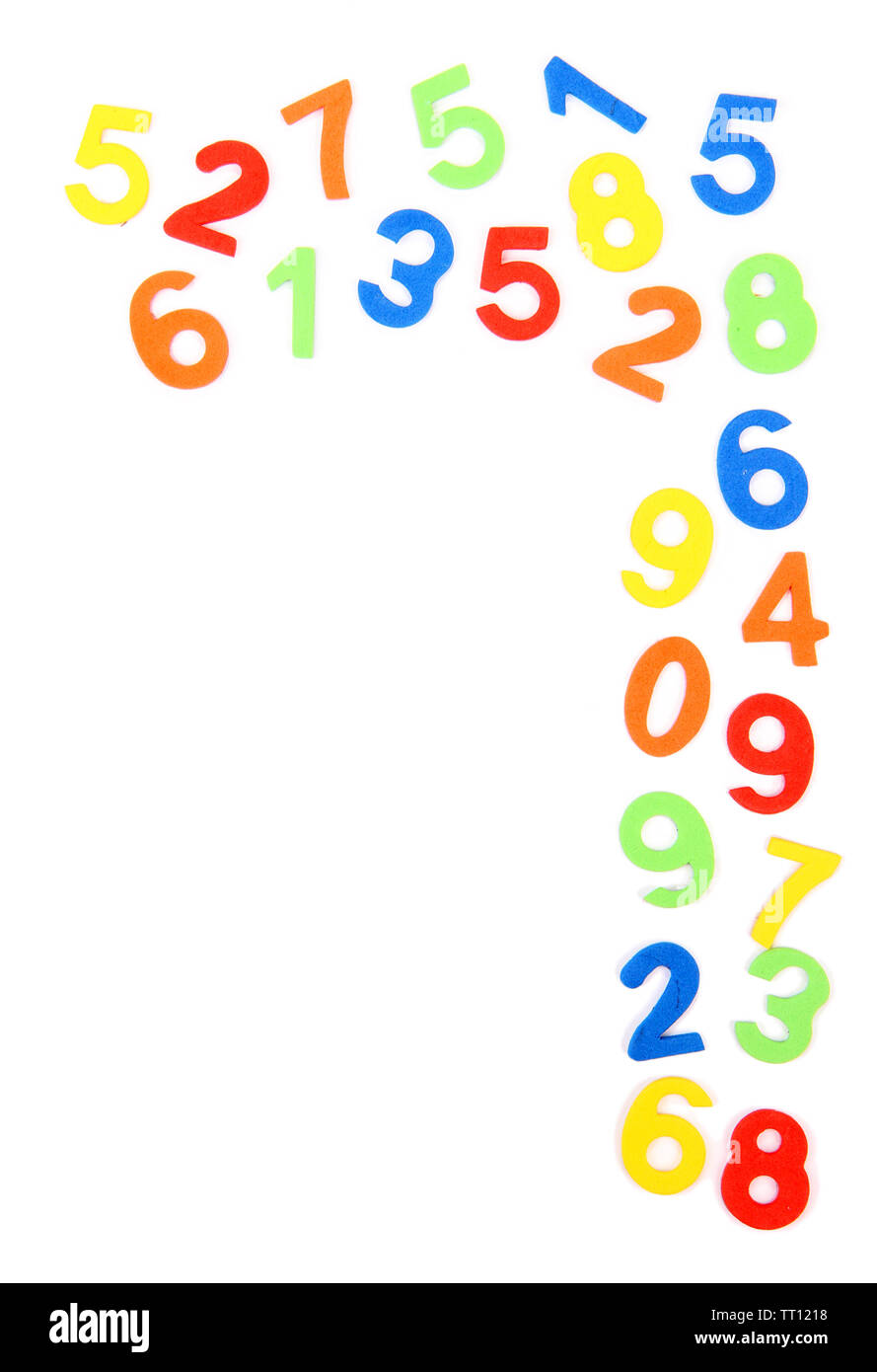 Colorful numbers, isolated on white Stock Photo - Alamy