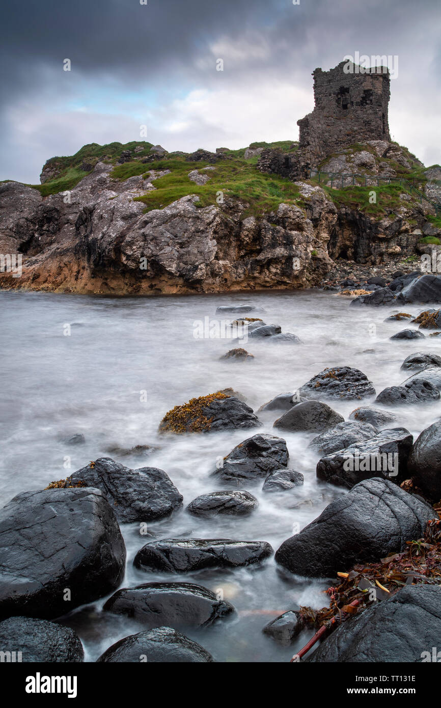 Kinbane Castle on the Causeway Coast in County Antrim, Northern Ireland ...