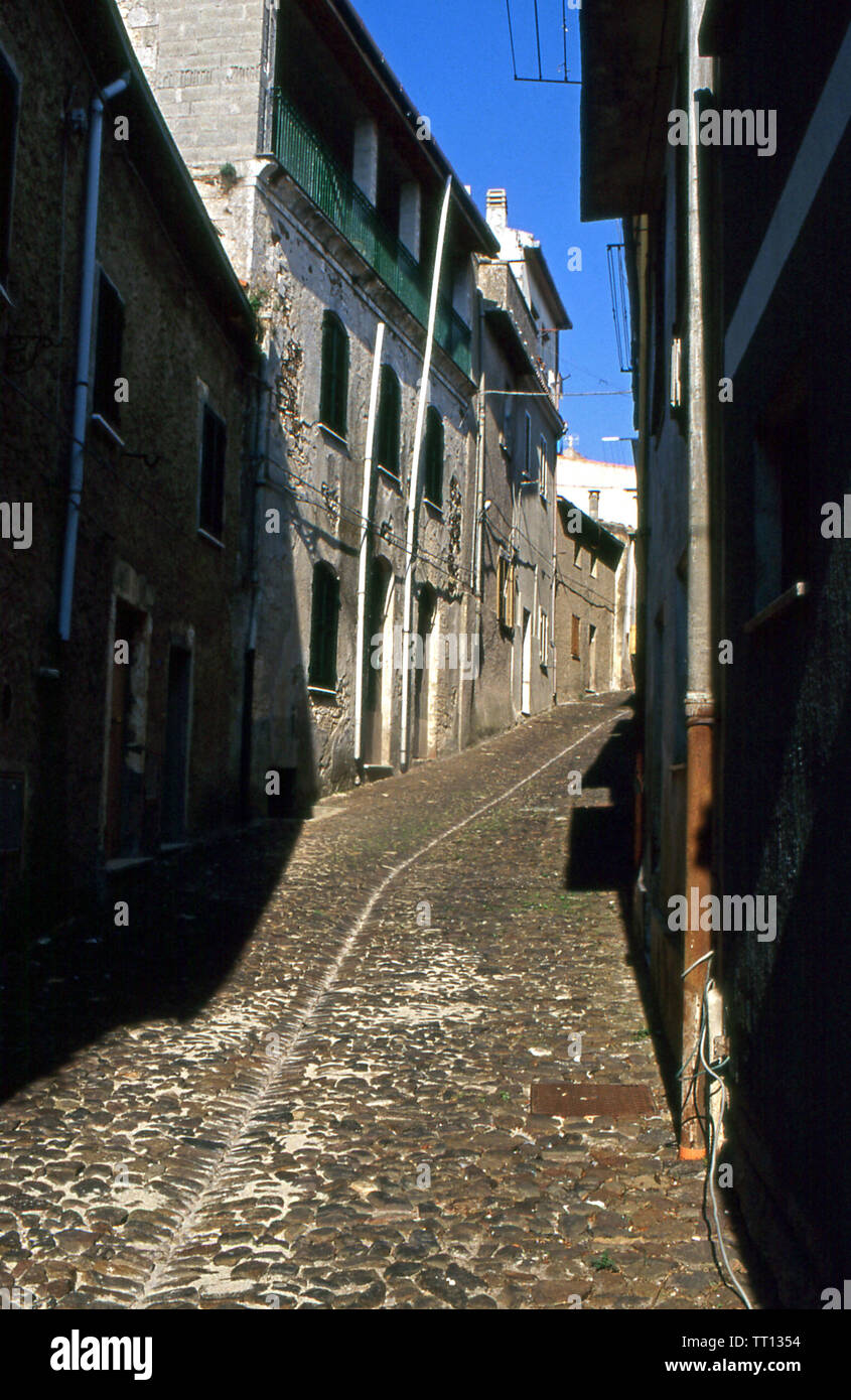 Osilo, Sradinia, Italy. Old medieval village (scanned from Fujichrome ...