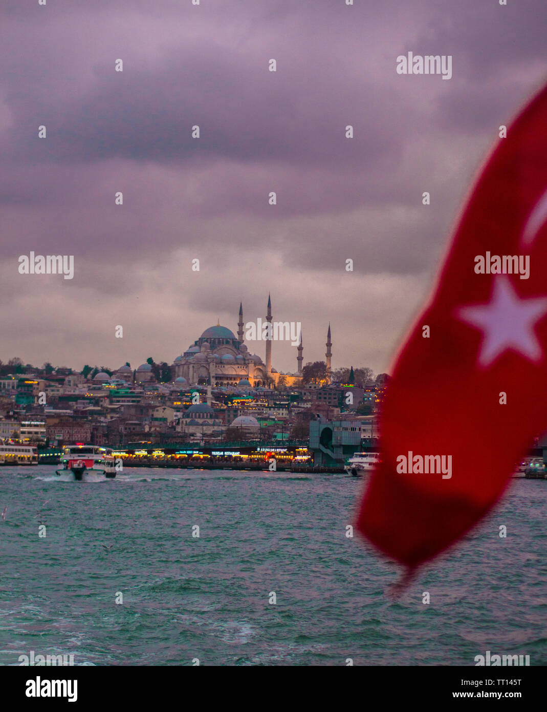 The blue mosque and turkish flag hi-res stock photography and images ...