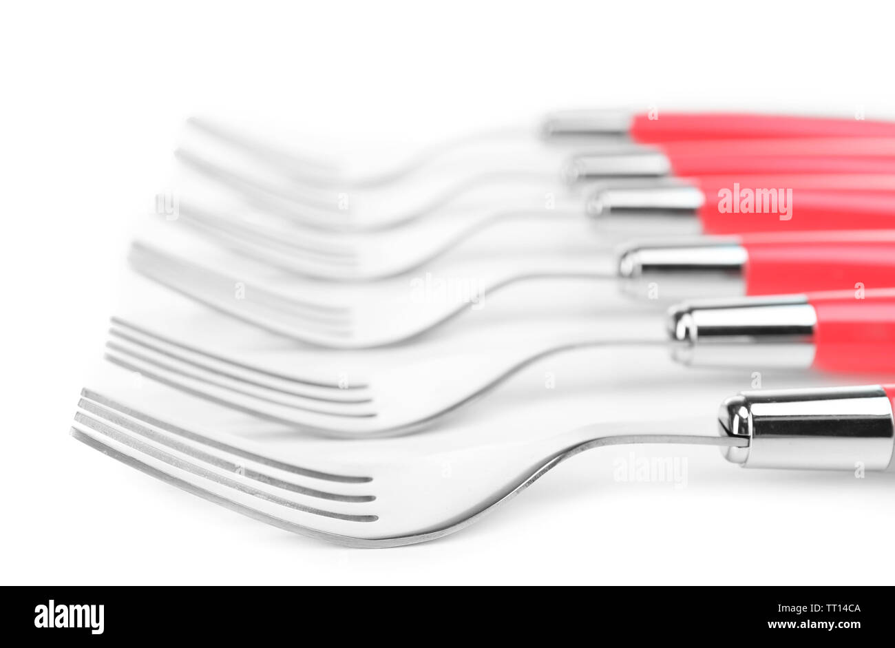Silver forks isolated on white Stock Photo - Alamy