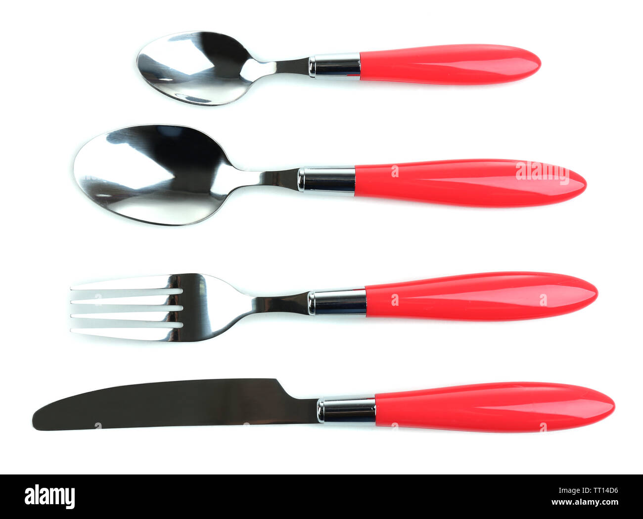 Kitchen cutlery isolated on white Stock Photo - Alamy
