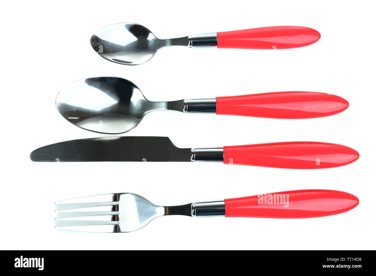 Kitchen cutlery isolated on white Stock Photo - Alamy