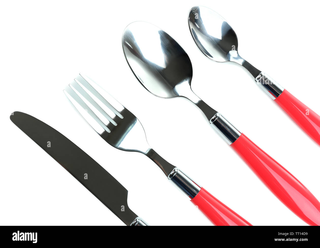 Kitchen cutlery isolated on white Stock Photo - Alamy