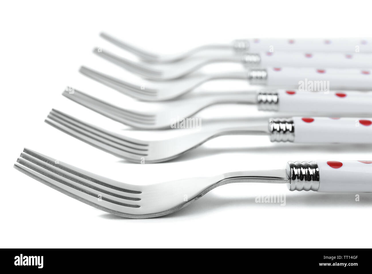 Silver forks isolated on white Stock Photo - Alamy