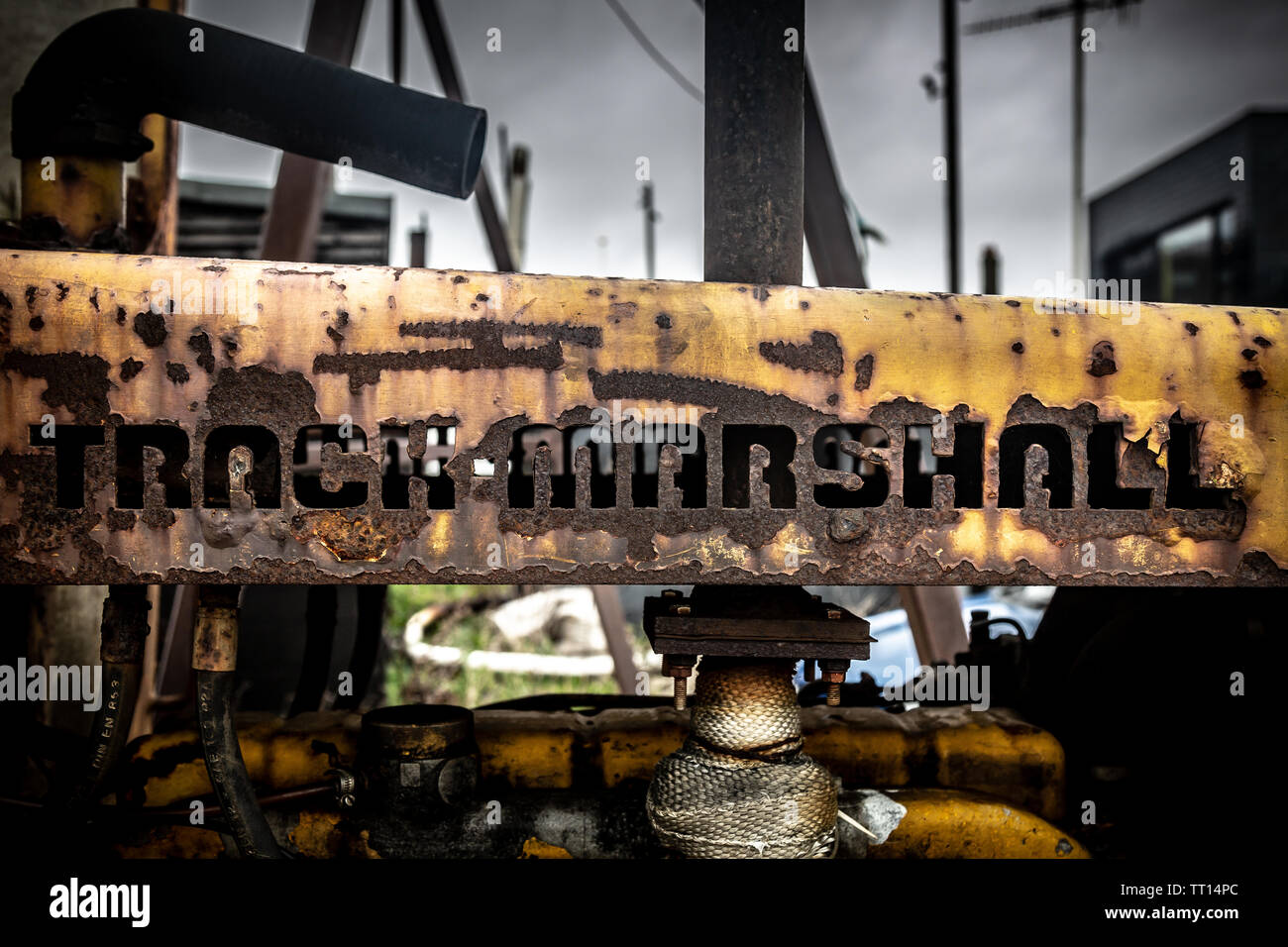 Track Marshall earth crawler tractor Stock Photo - Alamy