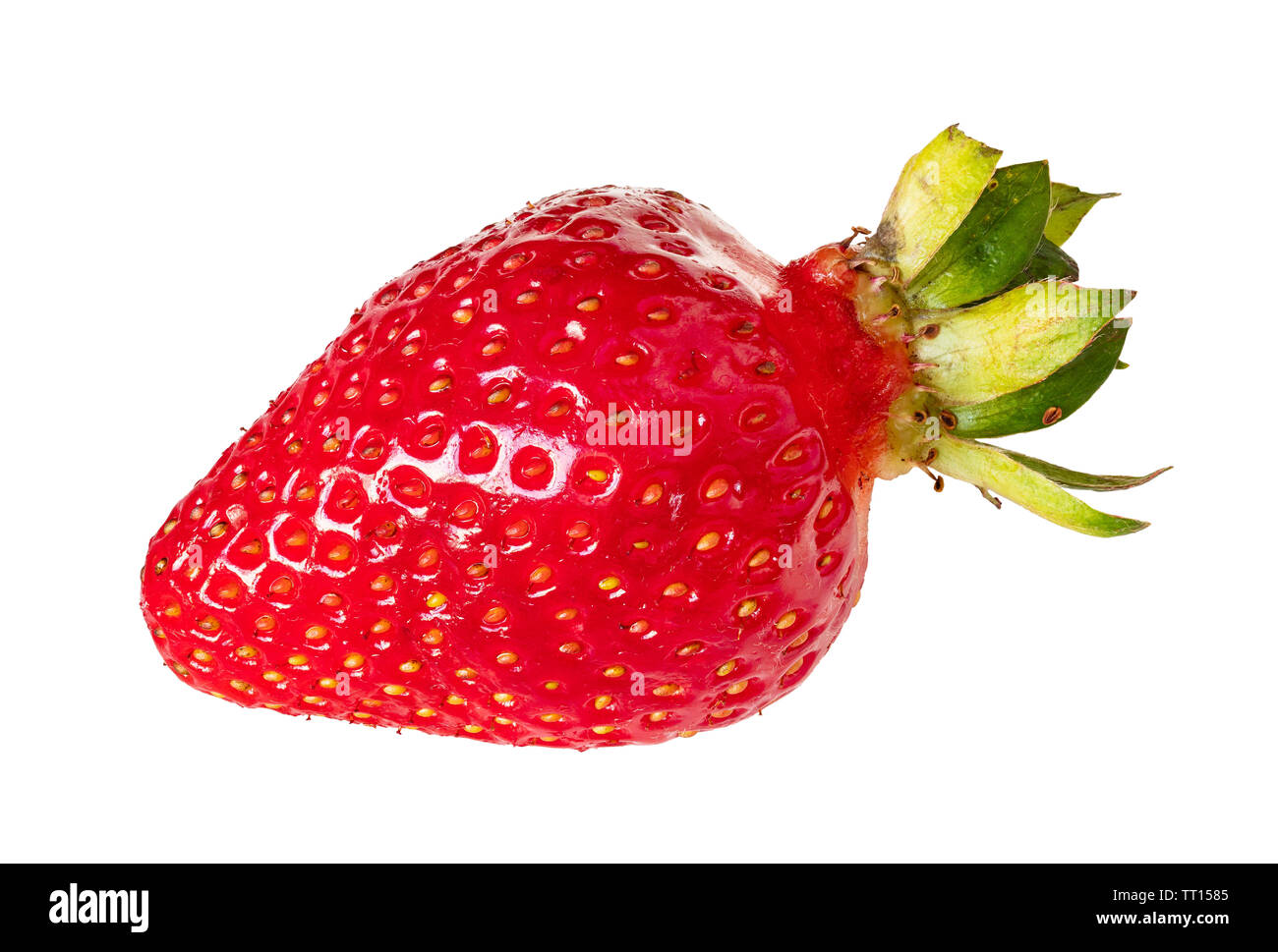 red strawberry fruit cut out on white background Stock Photo - Alamy