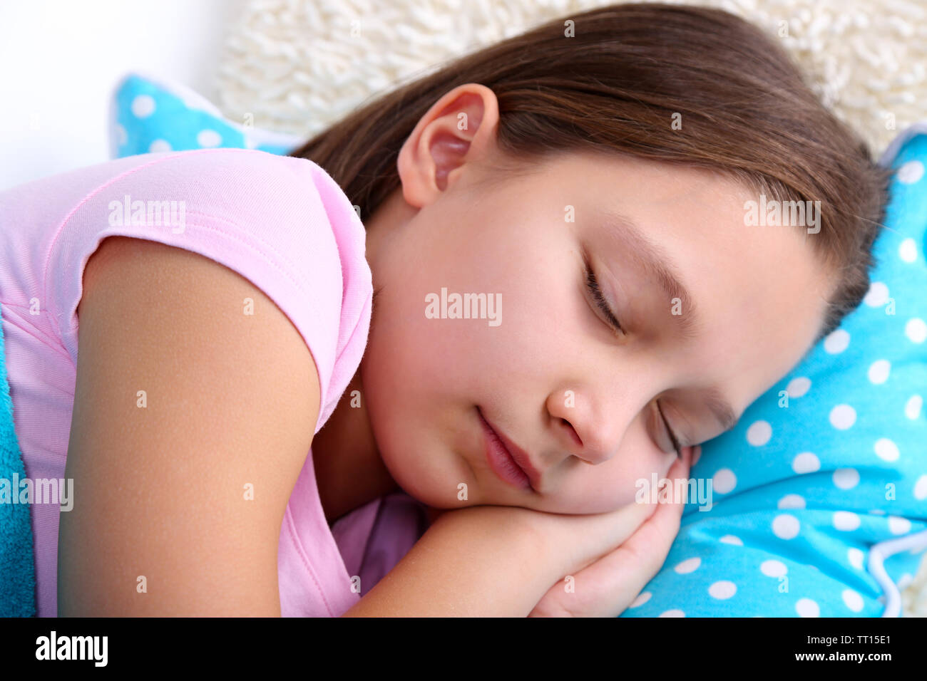 Beautiful little girl sleeping, close-up Stock Photo - Alamy