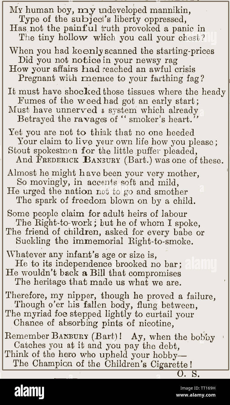 ANTI SMOKING PROPAGANDA - Rare smokers poem 1908 - The right of ...