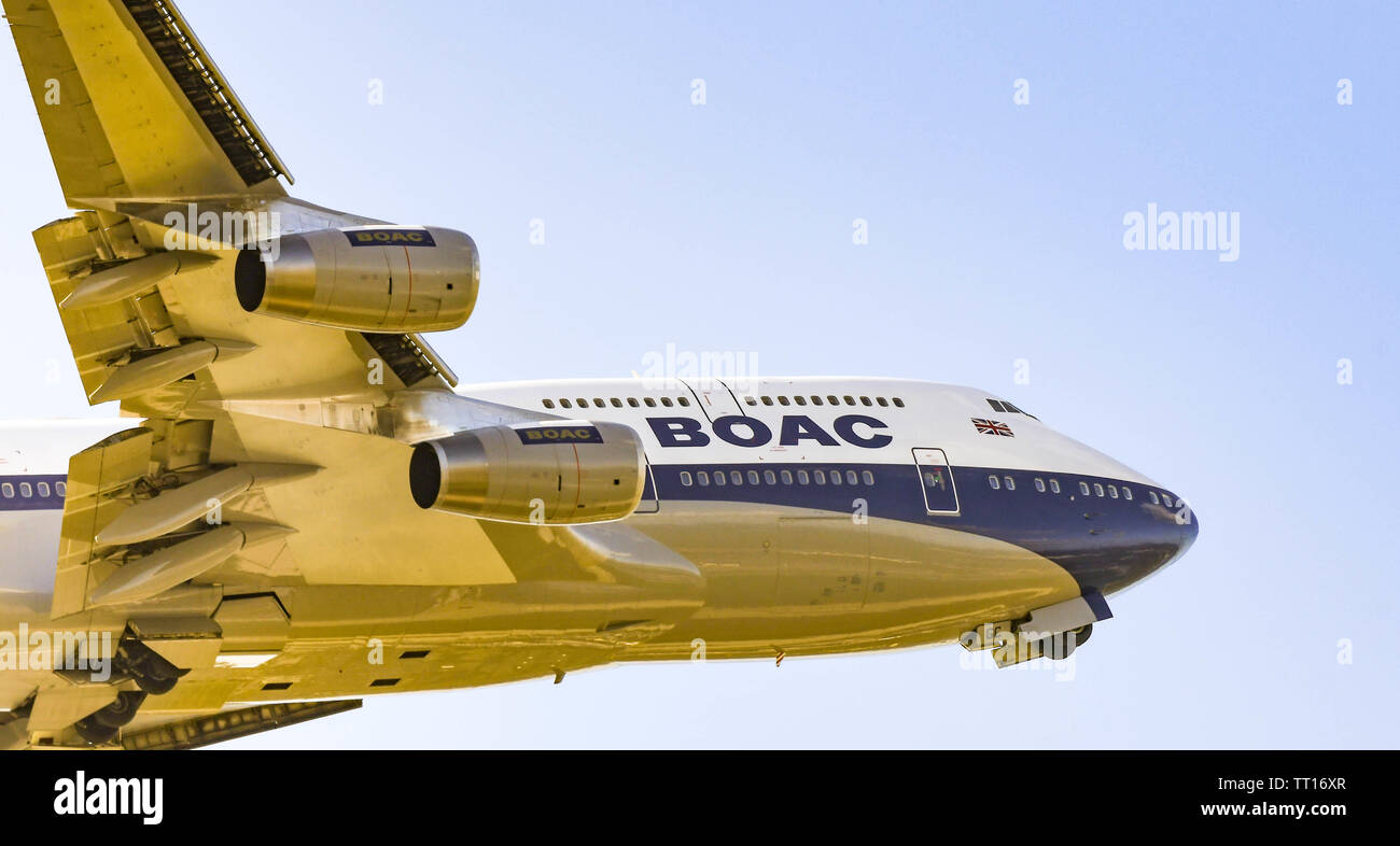 LONDON, ENGLAND - MARCH 2019: British Airways Boeing 747 taking off in ...