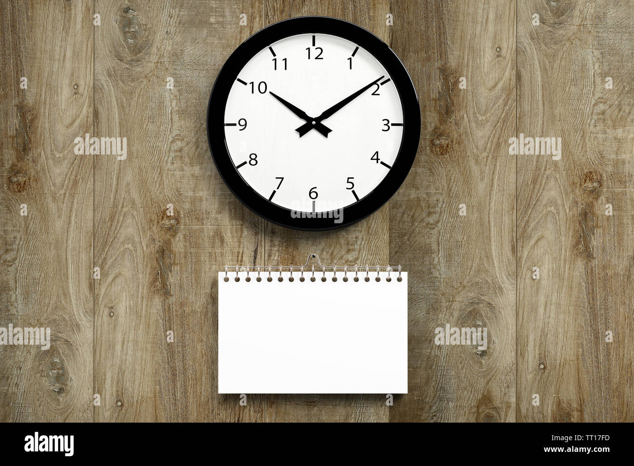 Calendar with Clock Stock Photo - Alamy