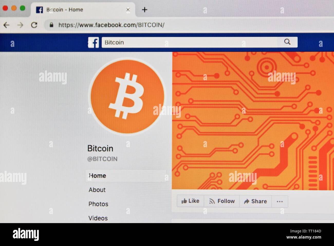 Bitcoin facebook page hi-res stock photography and images - Alamy