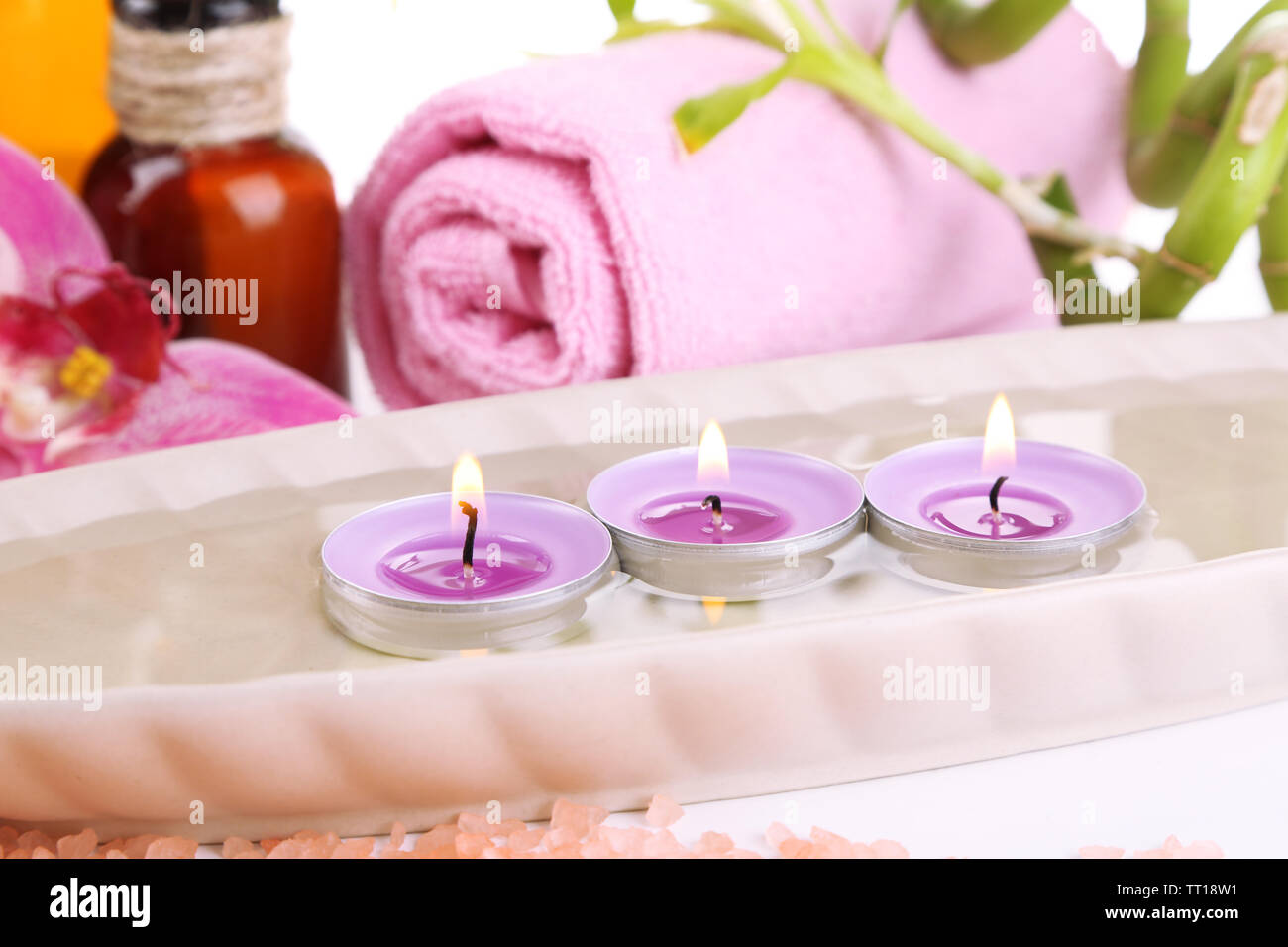 Beautiful spa setting orange hi-res stock photography and images - Alamy