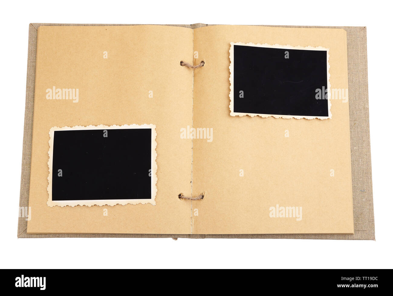 Blank old photos in album, isolated on white Stock Photo - Alamy