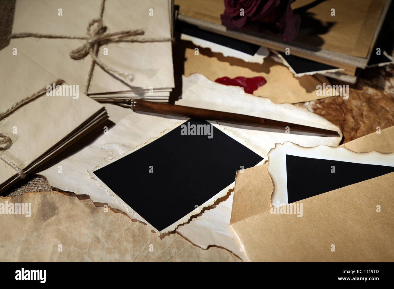 Collage photos and old letters hi-res stock photography and images - Alamy