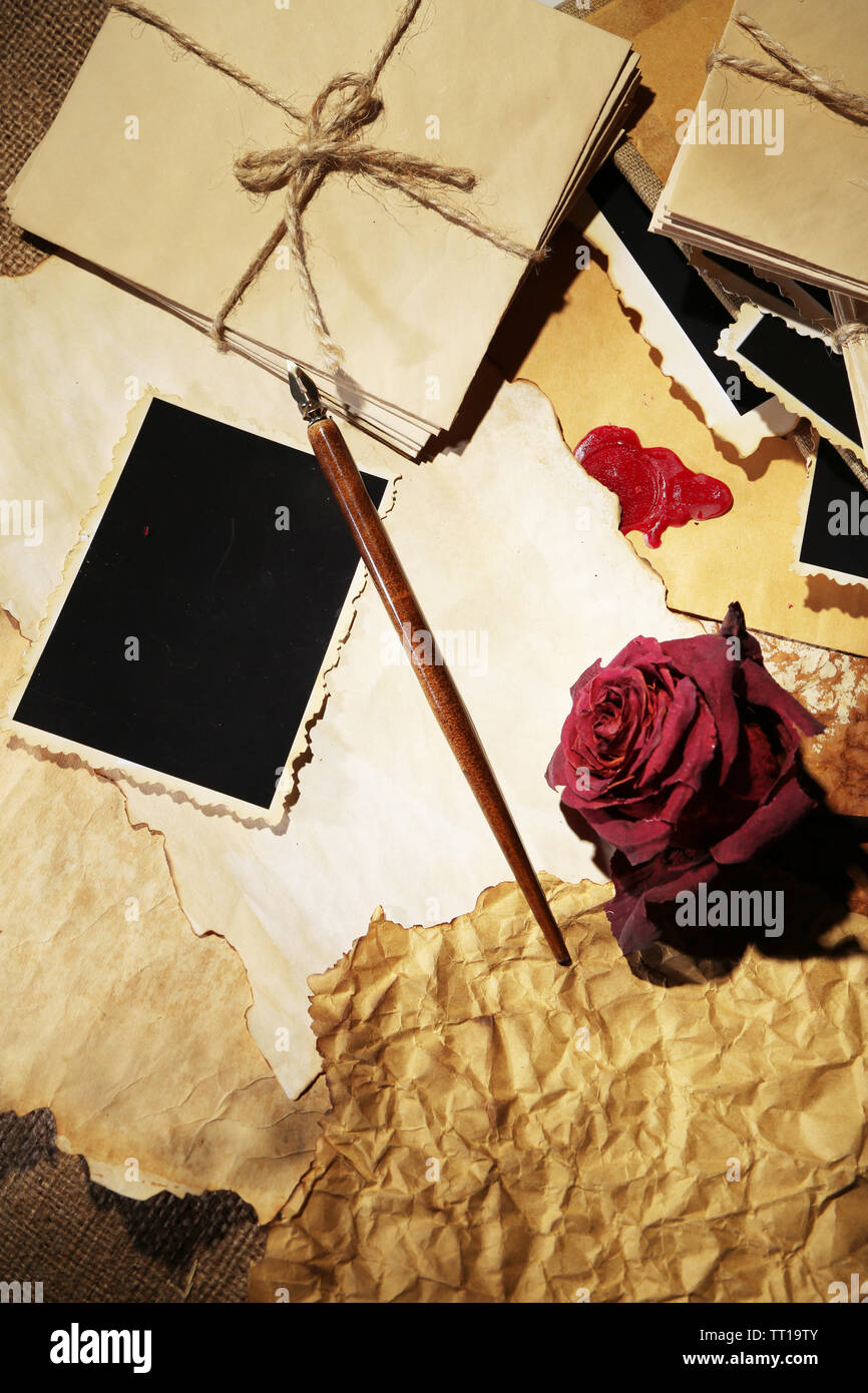 Collage photos and old letters hi-res stock photography and images - Alamy