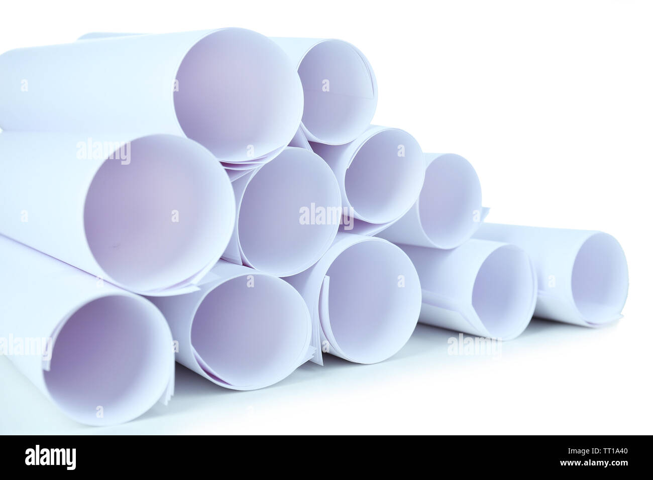 White paper rolls close up Stock Photo - Alamy
