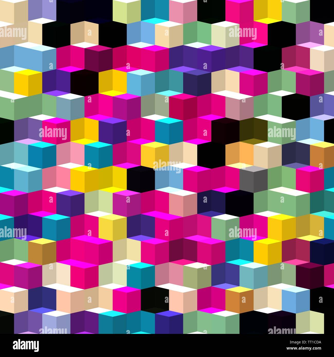 isometric minimal abstract cubes and squares colorful backgrounds ...