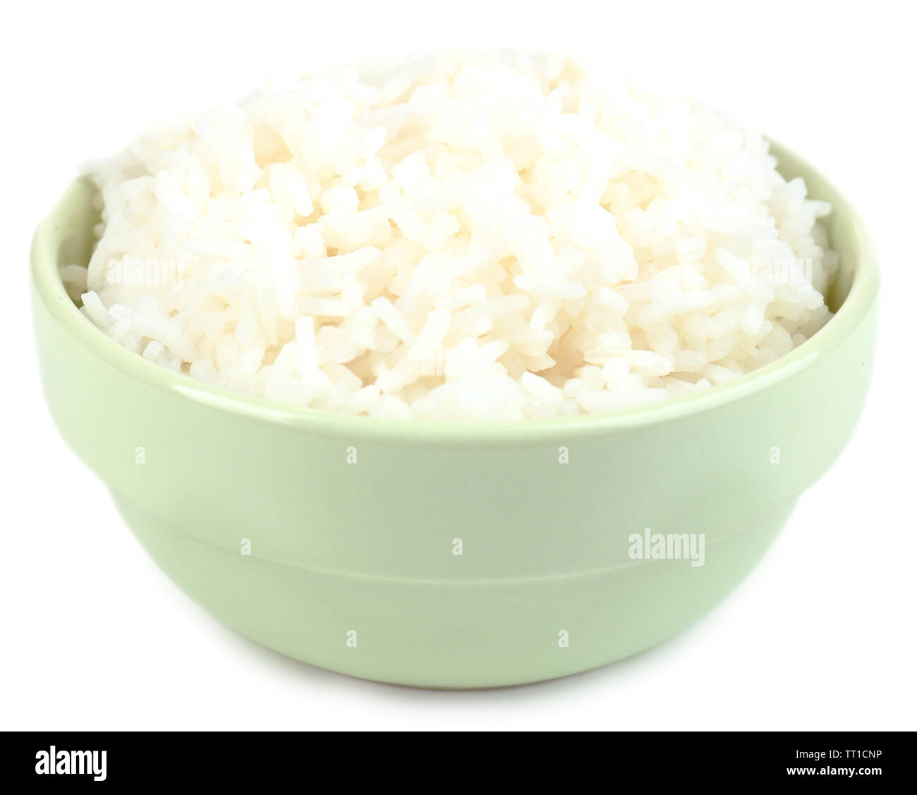 Cooked rice isolated on white Stock Photo - Alamy